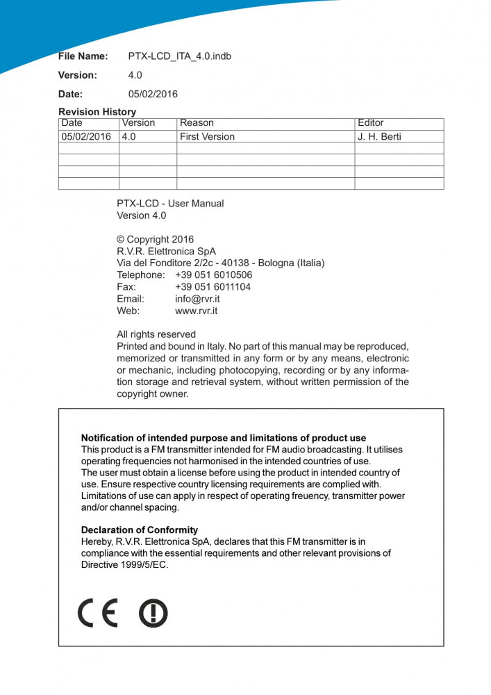 PTX-LCD user manual page 2