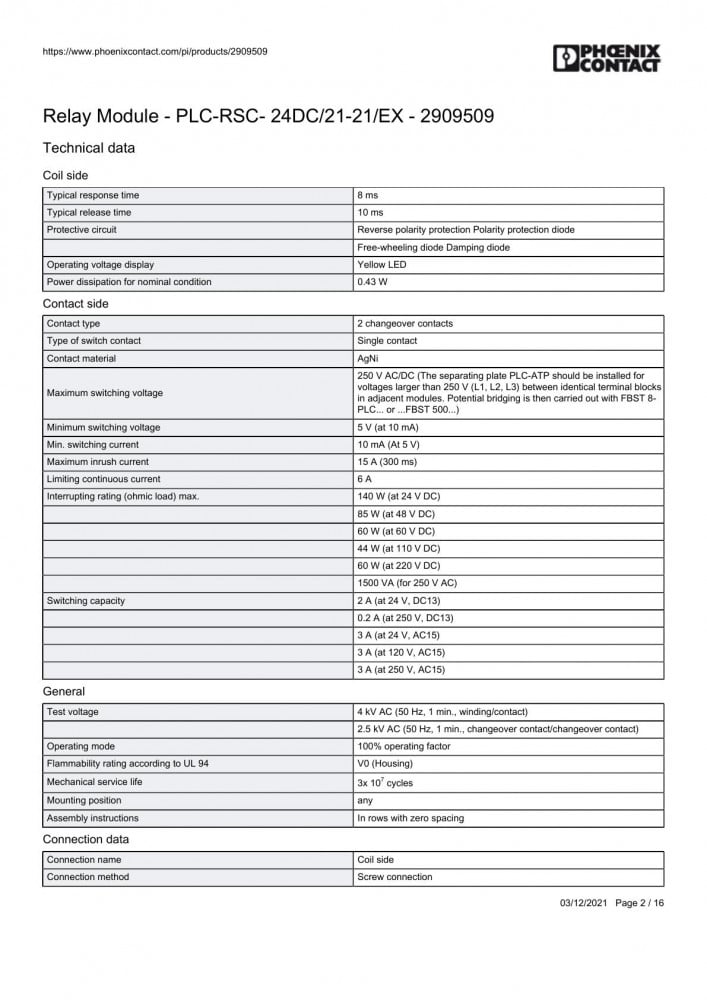 Phoenix Contact 2909509 document page 2