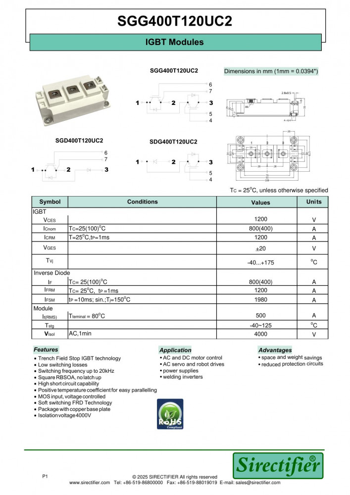 SGG400T120UC2 datasheet page 1