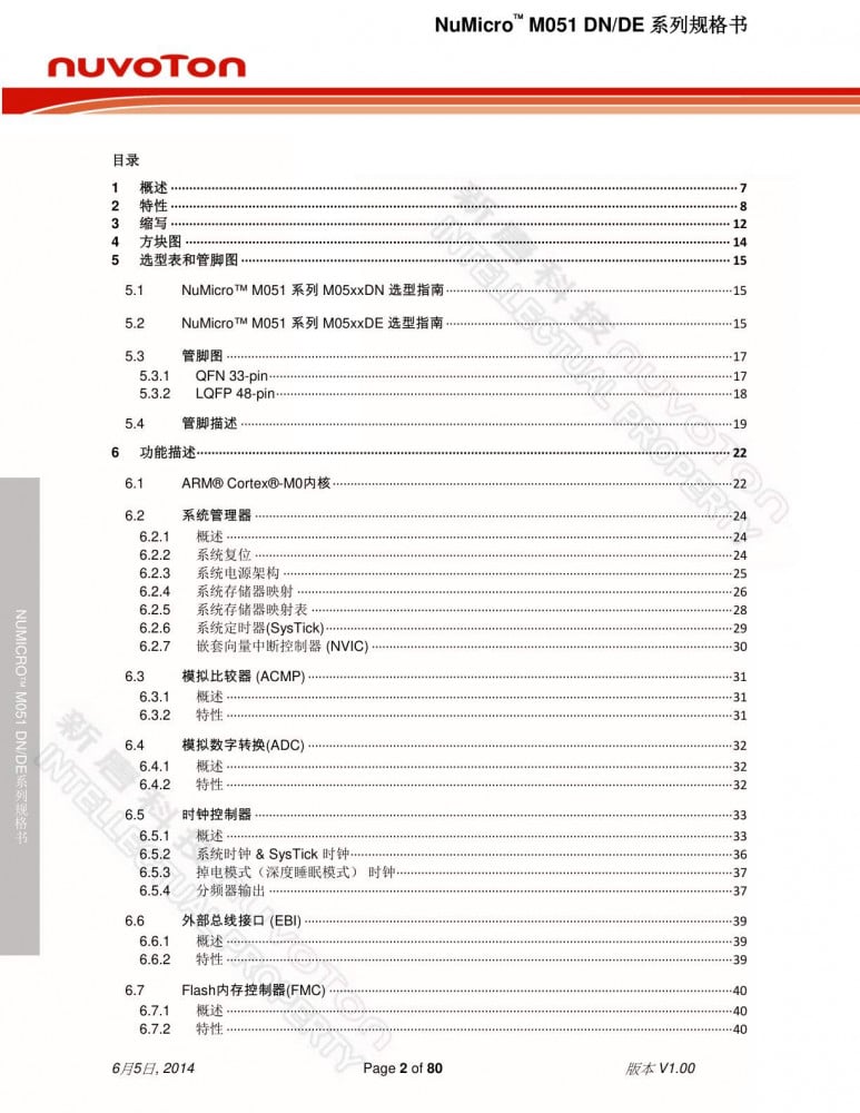 M051 DN/DE datasheet page 2