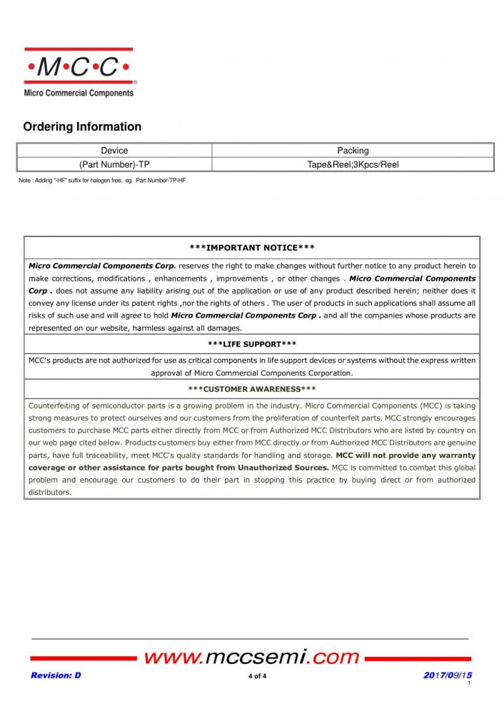 MCC 3SMBJ5933B-TP datasheet page 4