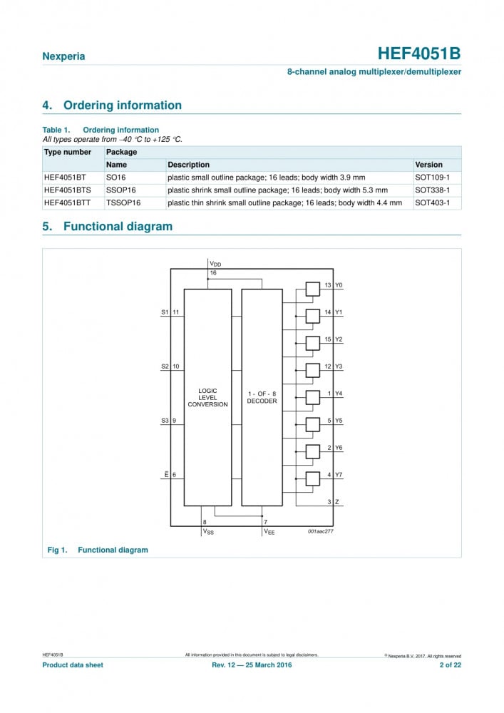HEF4051B datasheet page 2