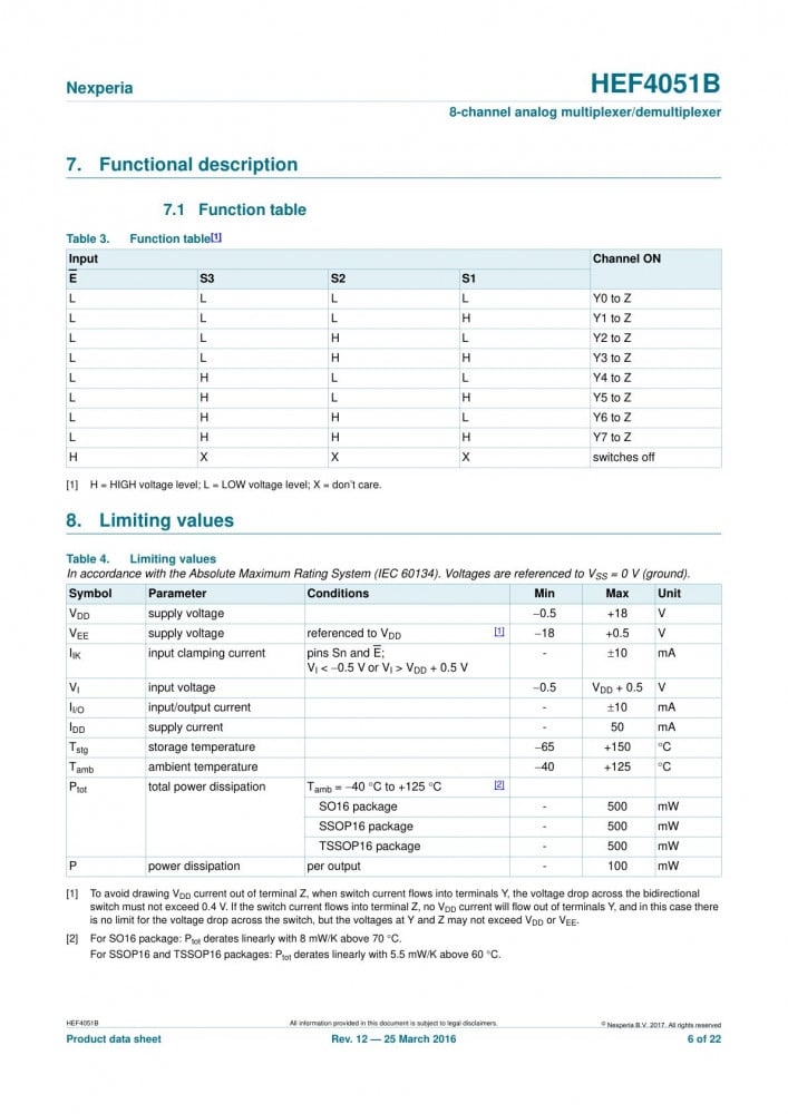 HEF4051B datasheet page 6