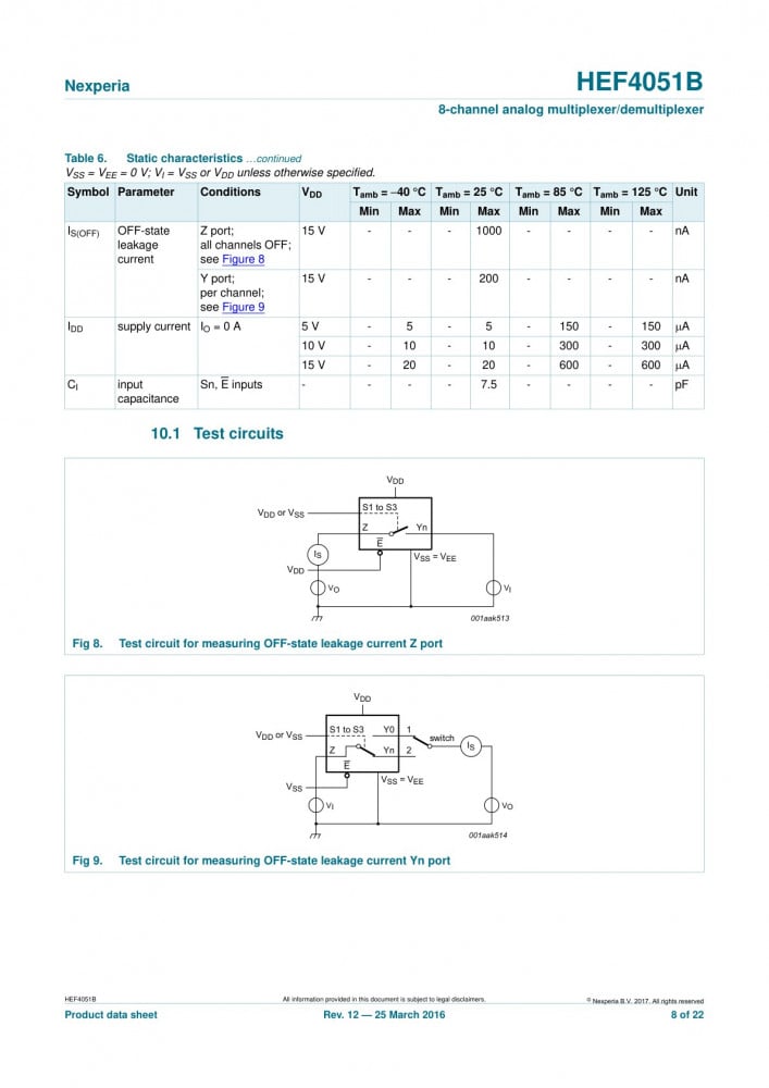 HEF4051B datasheet page 8