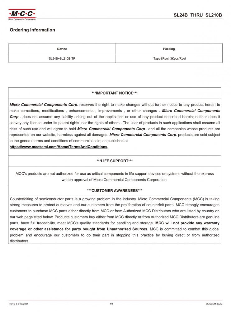 MCC SL24B-TP datasheet page 4