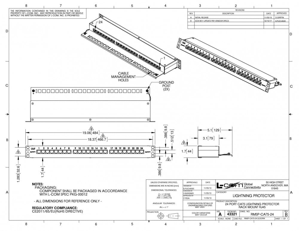 L-com RMSP-CAT5-24 technical document page