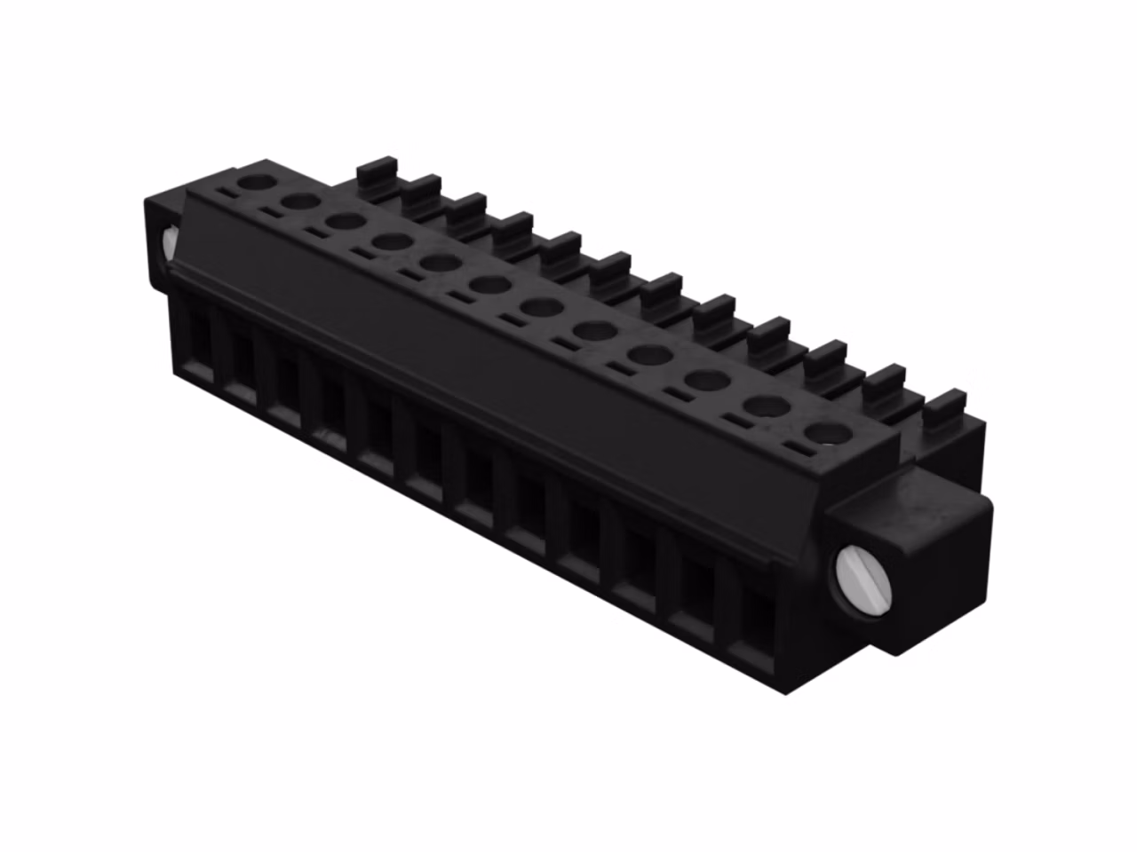 3.81mm Pitch Eurostyle Horizontal Plug, with Retention Screws and Reverse Imprinting, Black, 12 Circuits for sale