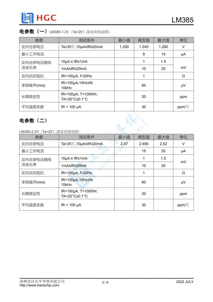 LM385 technical document page 3