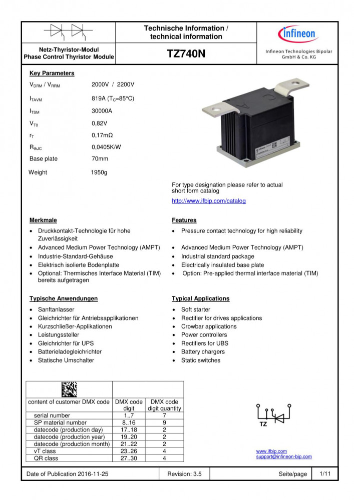 TZ740N22KOF technical document page 1