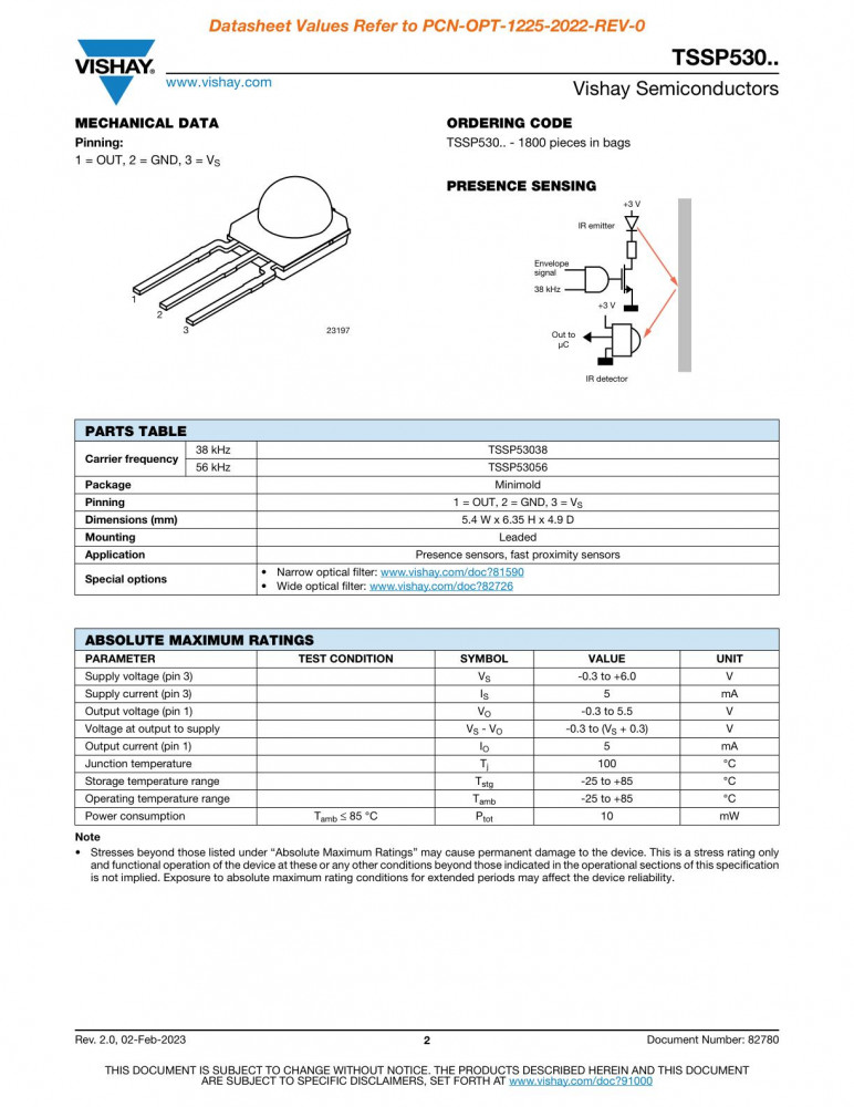 TSSP53038 datasheet page 2
