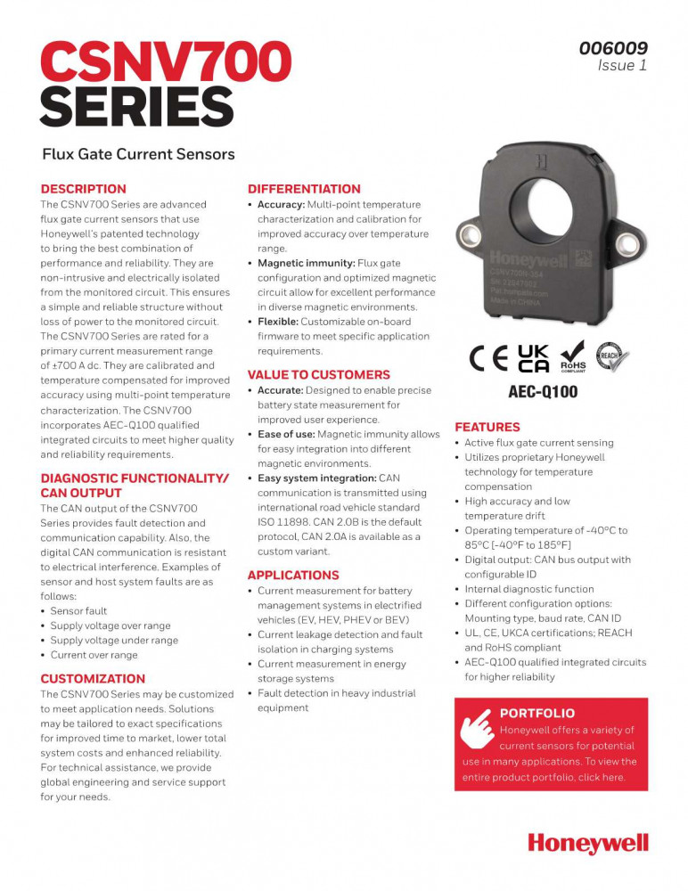 CSNV700 Series datasheet page 1