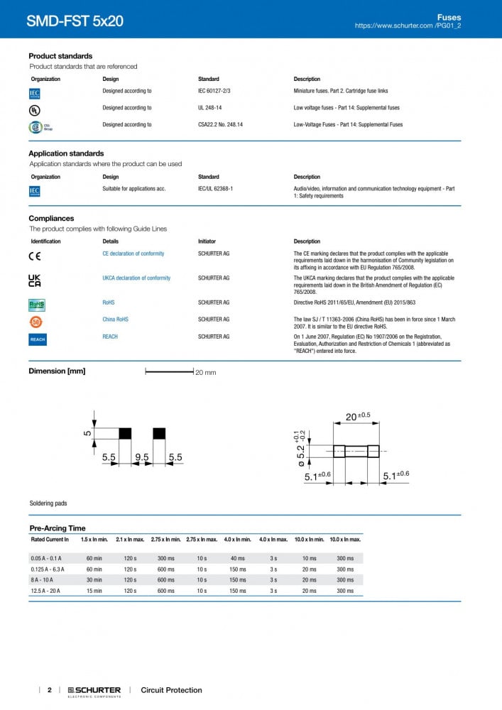 SCHURTER 0034.5622.11 technical document page 2