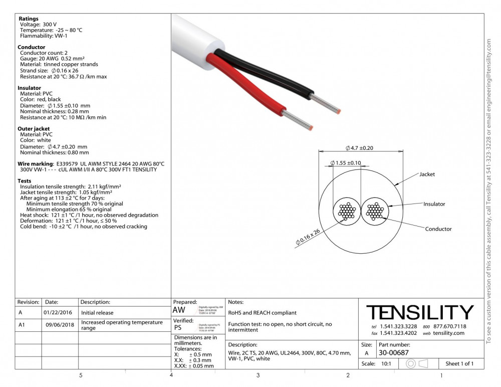 Tensility International 30-00687 technical drawing page