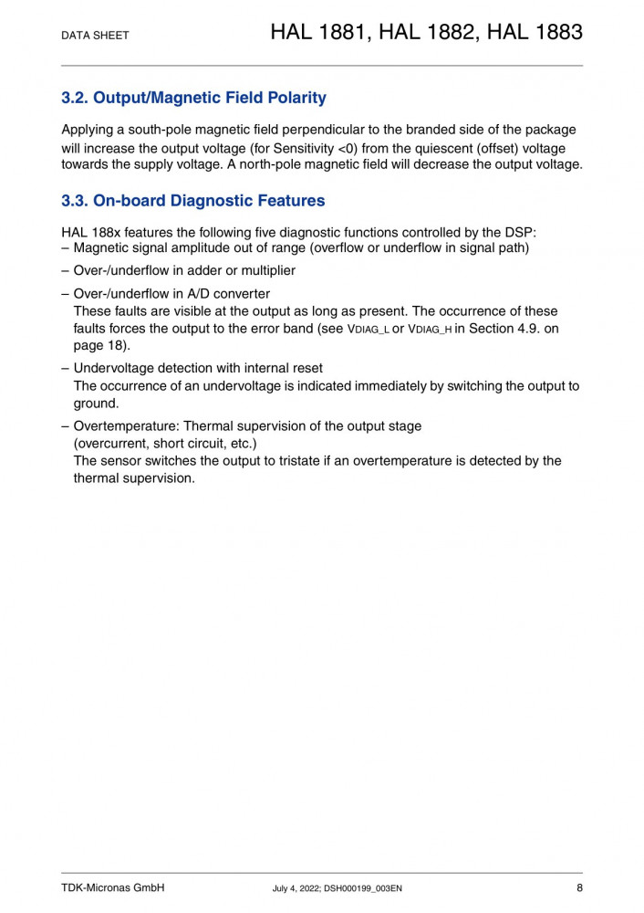 HAL 188x datasheet page 8