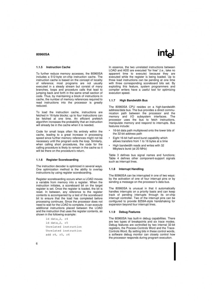80960SA technical document page 10
