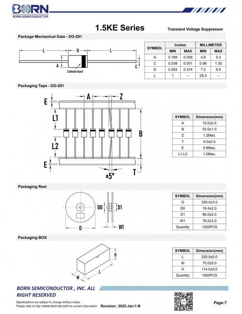 BORN DO-201 packaging information