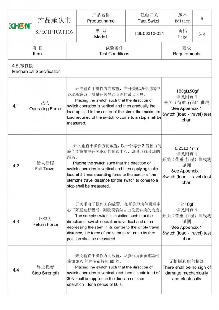 KHON specification page 4