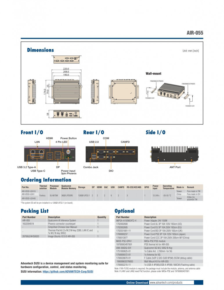 AIR-055 product documentation page 2