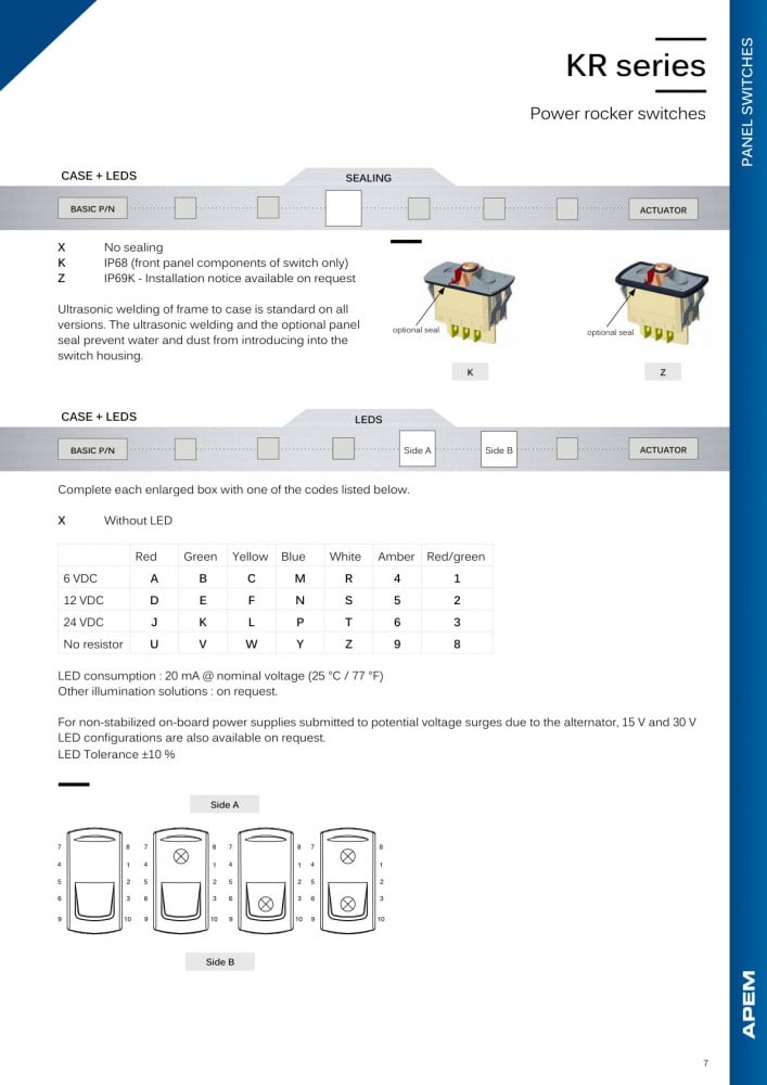 APEM KR series datasheet page 7