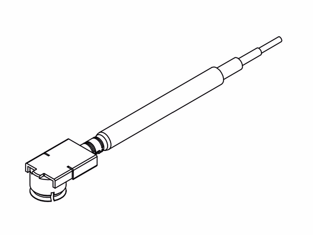 MCRF Right-Angle Plug to Pigtail on 1.32mm Cable, 50.00mm Length, H25, 50 Ohms for sale