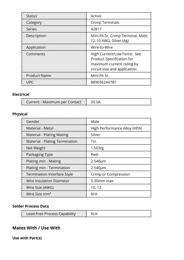 Molex 428171114 technical document page 2