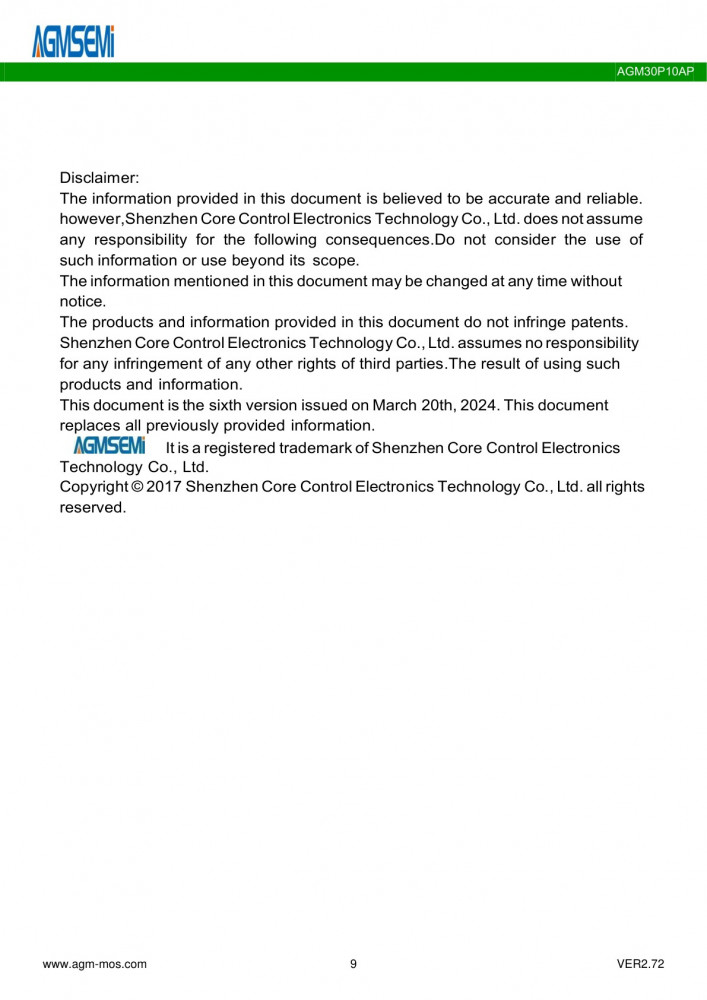 AGM30P10AP datasheet page 9