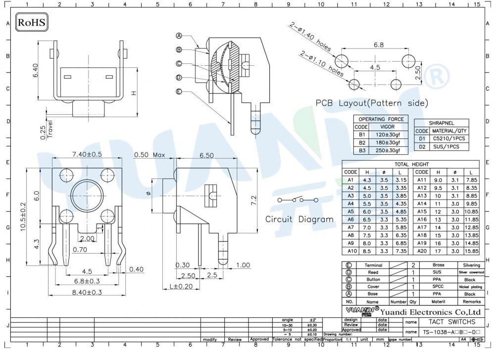 TS-1038-A6B3-D2 technical document page
