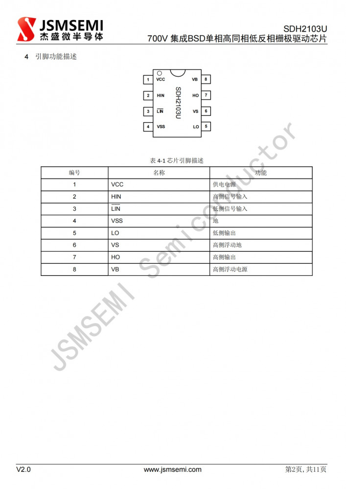 SDH2103U datasheet page 2