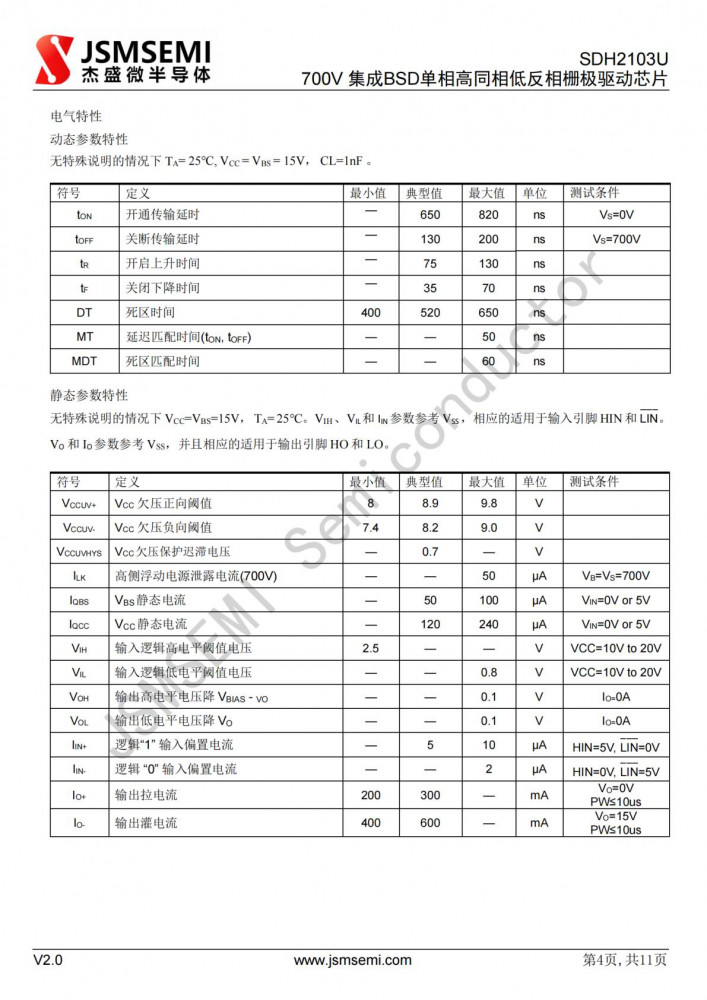 SDH2103U datasheet page 4