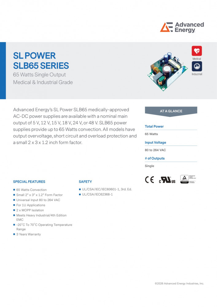 SLB65 Series document page 1