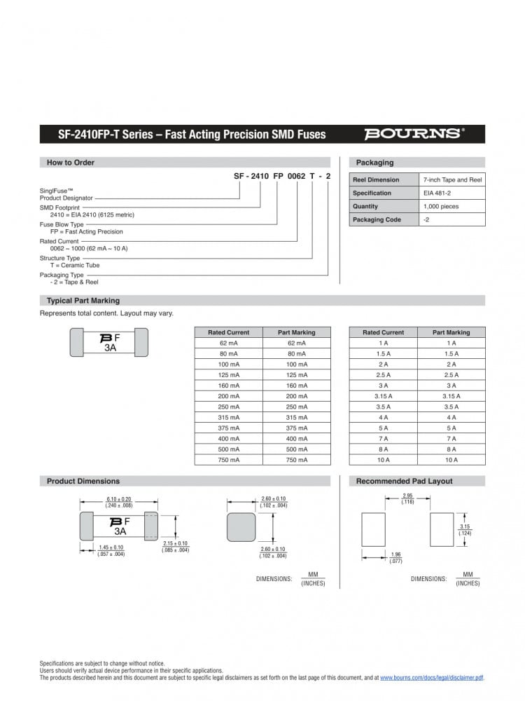 BOURNS SF-2410FP-T datasheet page 4