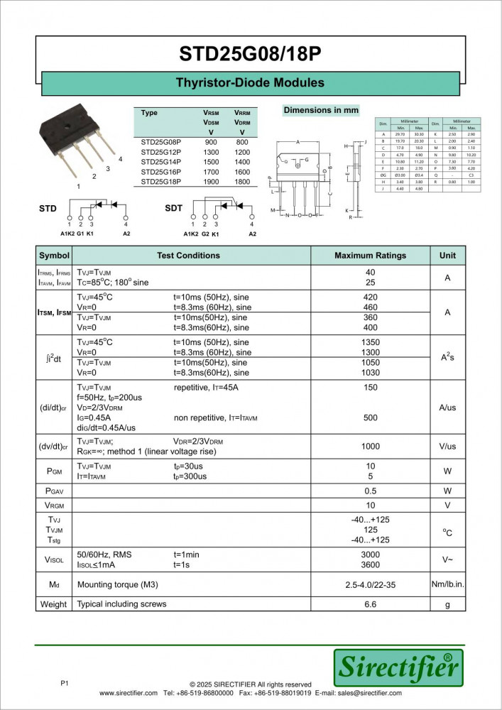 STD25G08P technical document page 1