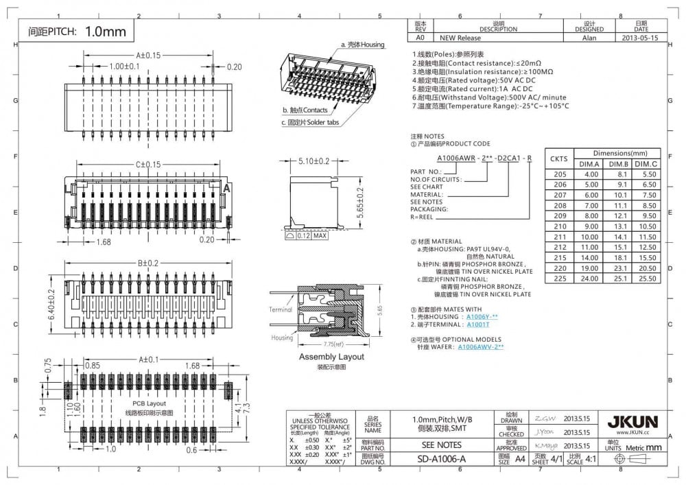 JKUN A1006AWV drawing page 1