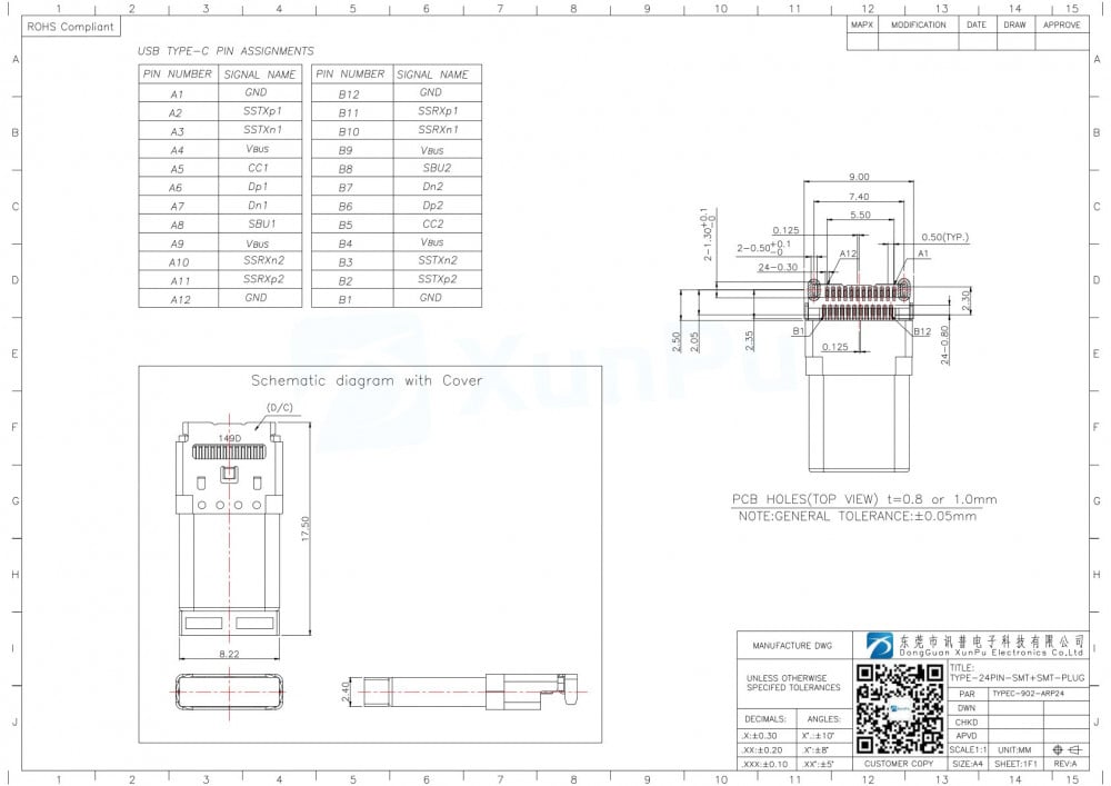 TYPEC-902-ARP24 manufacturing drawing page 2