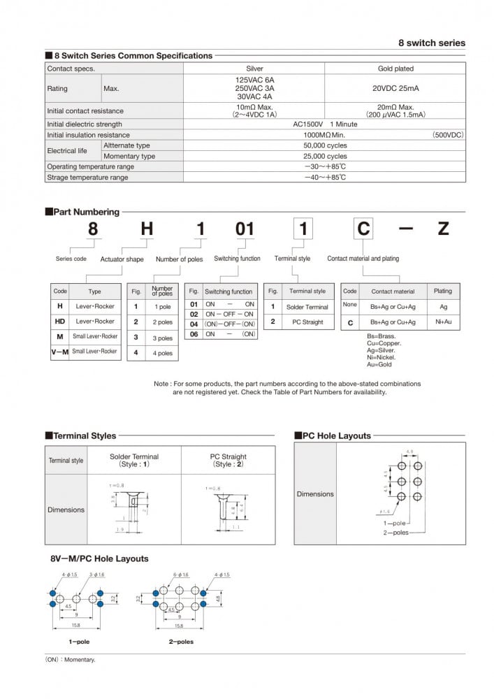 Nidec Eight Switch Series technical document, page 2