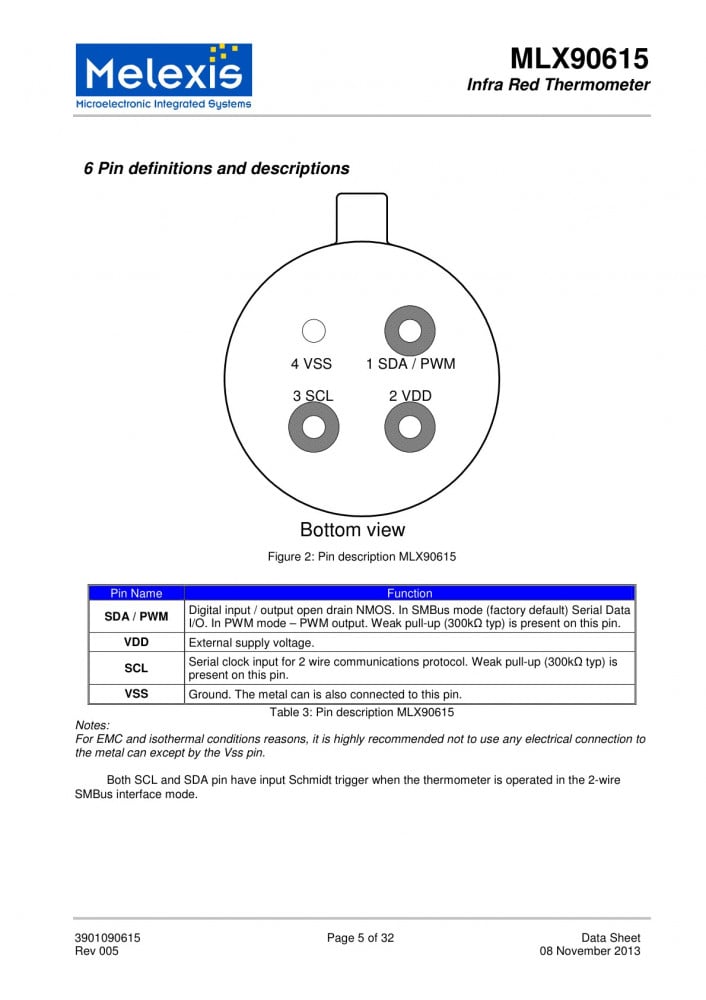 MLX90615 datasheet page 5