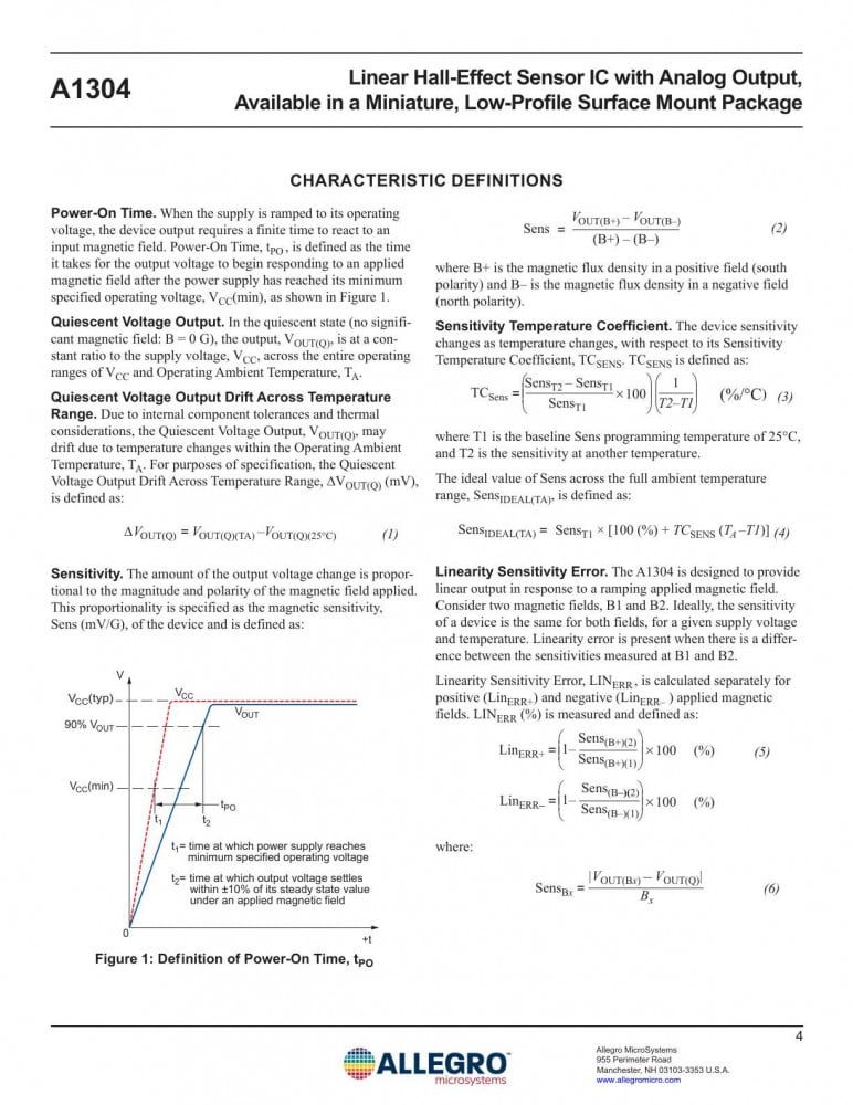 A1304 datasheet page 4