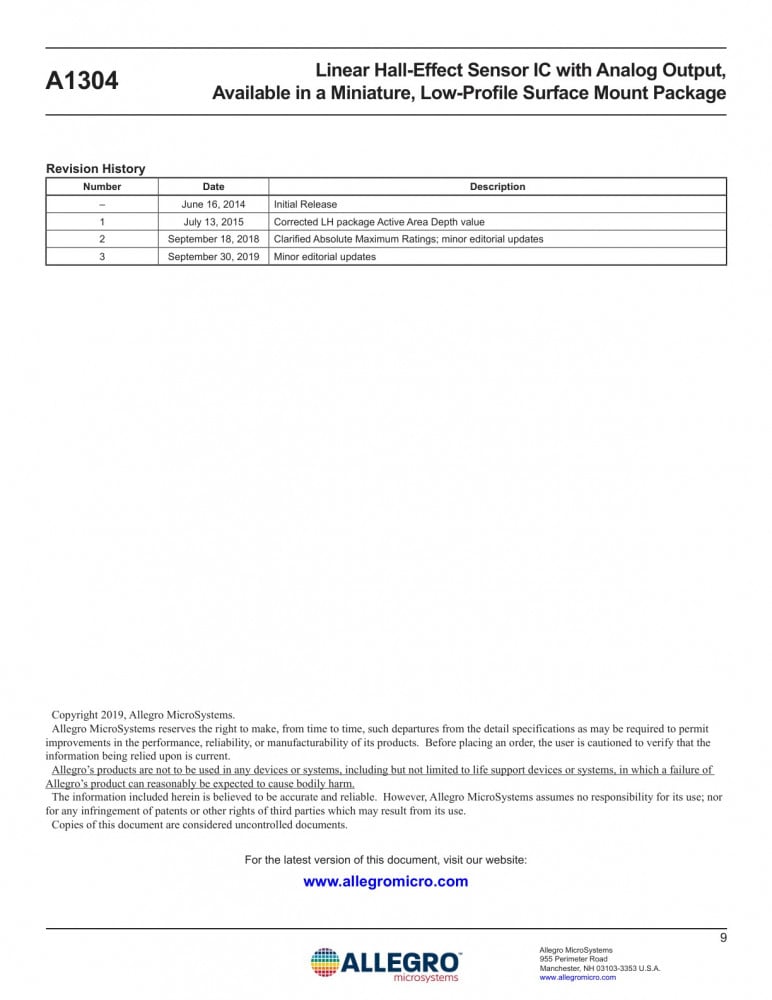 A1304 datasheet page 9