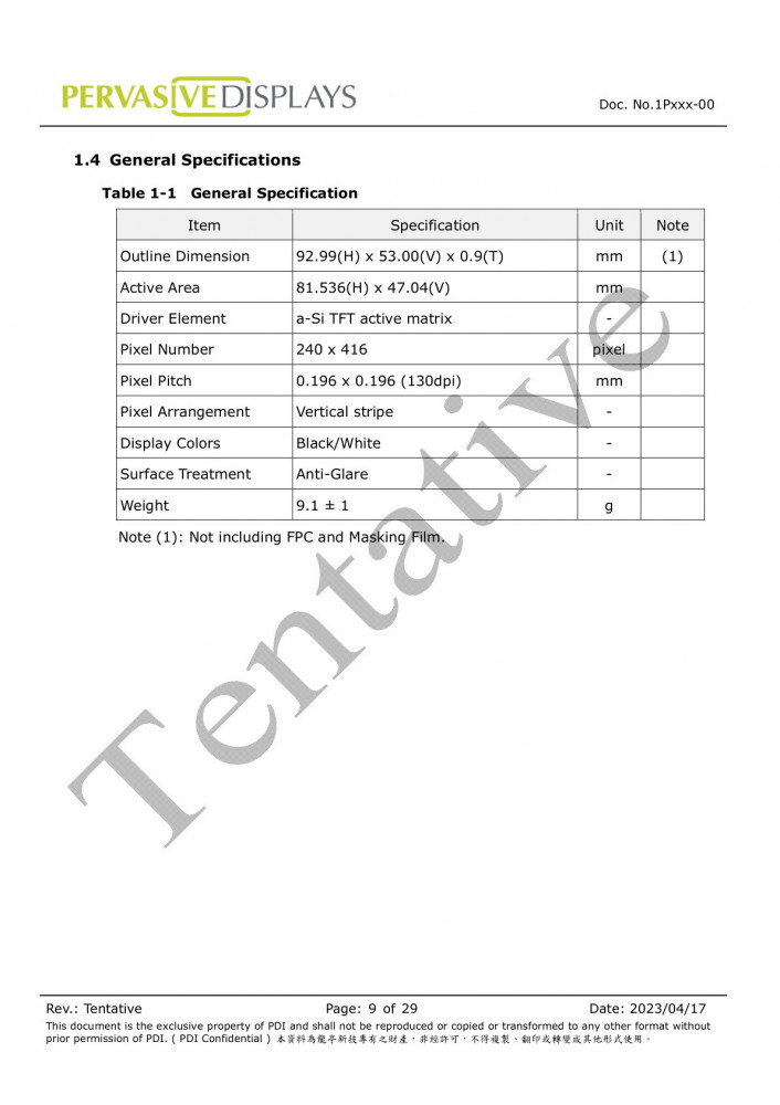 E2370KS0C1 specification page 9