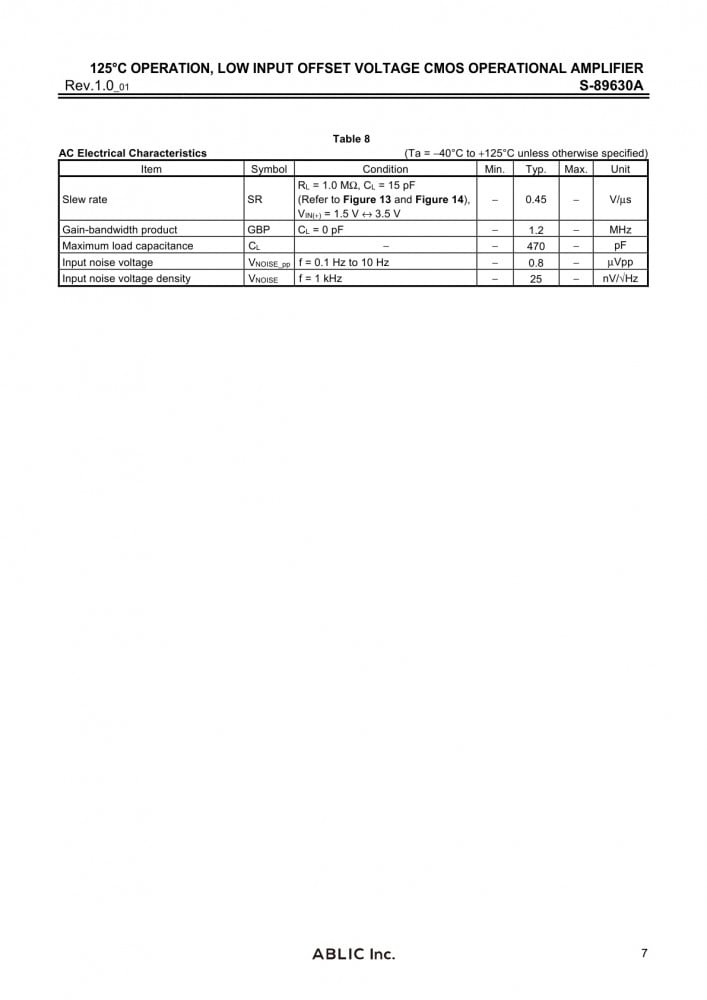 ABLIC S-89630AB datasheet page 7