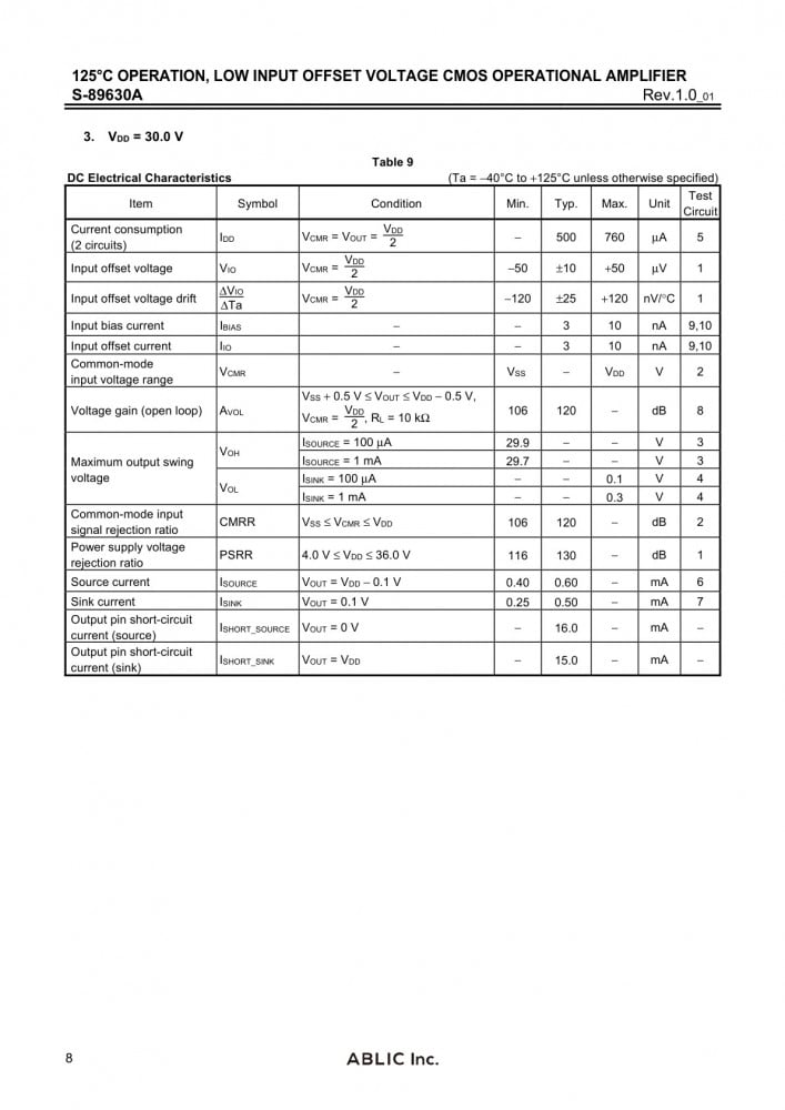 ABLIC S-89630AB datasheet page 8