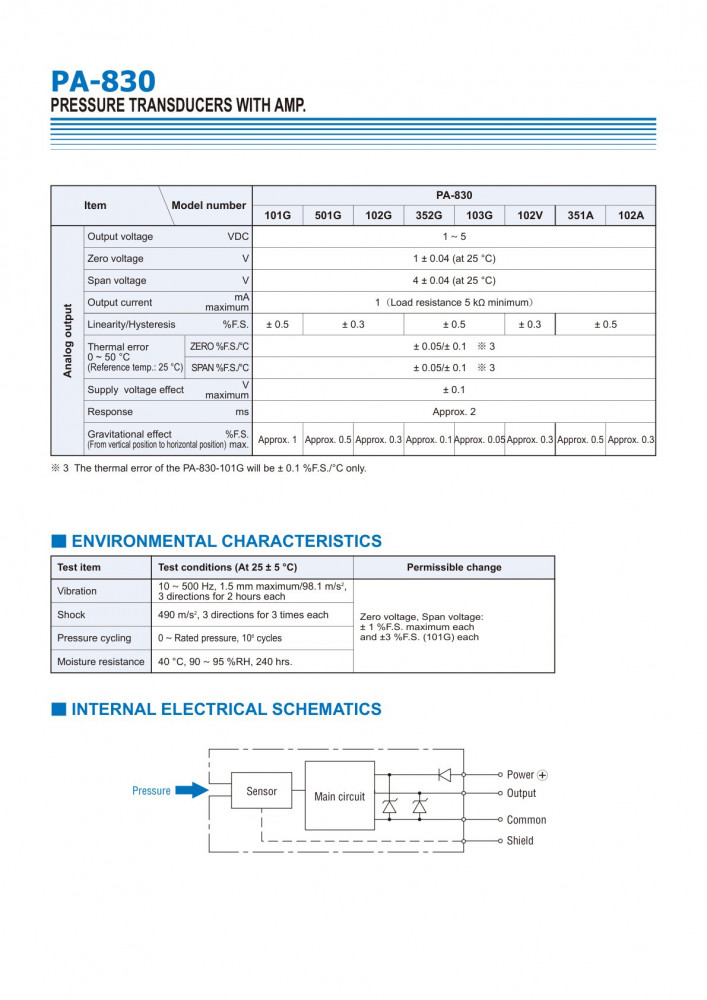 PA-830 technical document page 3