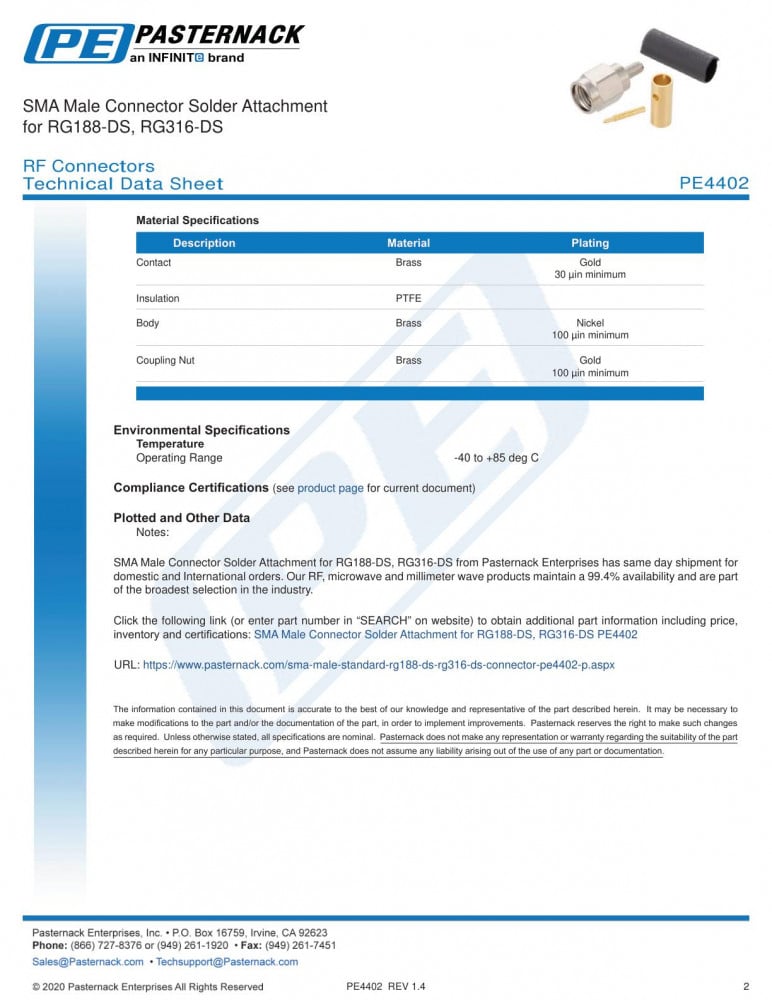 PE4402 datasheet page 2