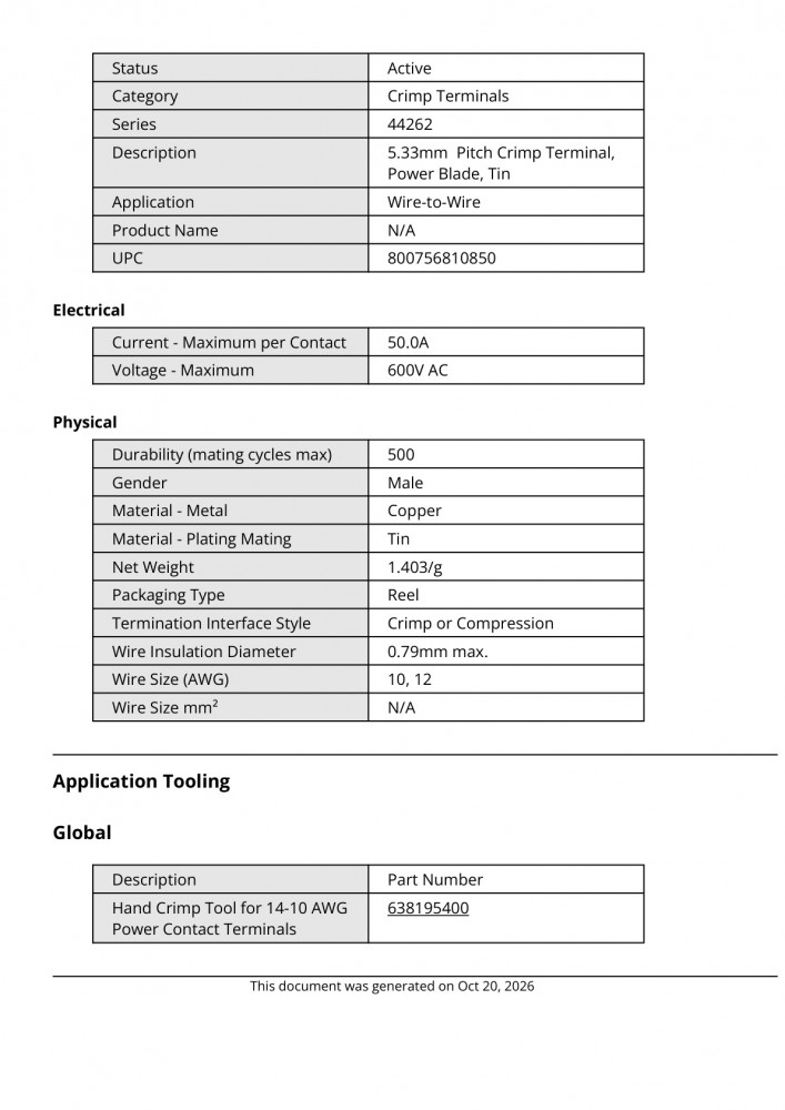 MOLEX 442626312 technical document, page 2