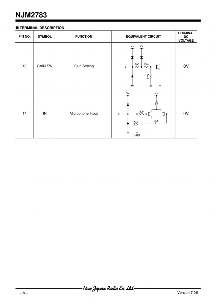 NJM2783V-TE1 datasheet page 8