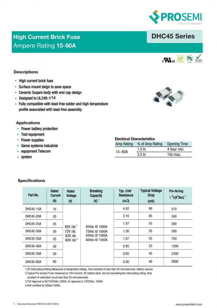 DHC45-30A datasheet page 1