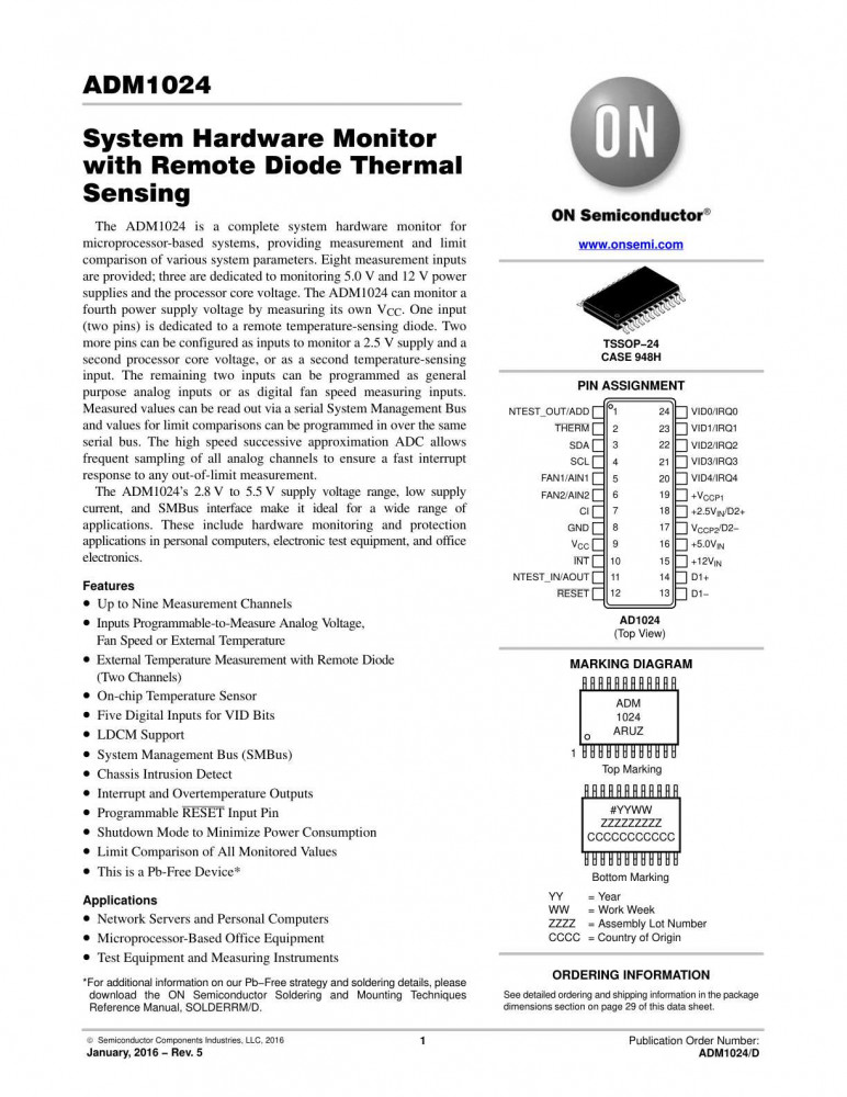 ADM1024 technical document page 1