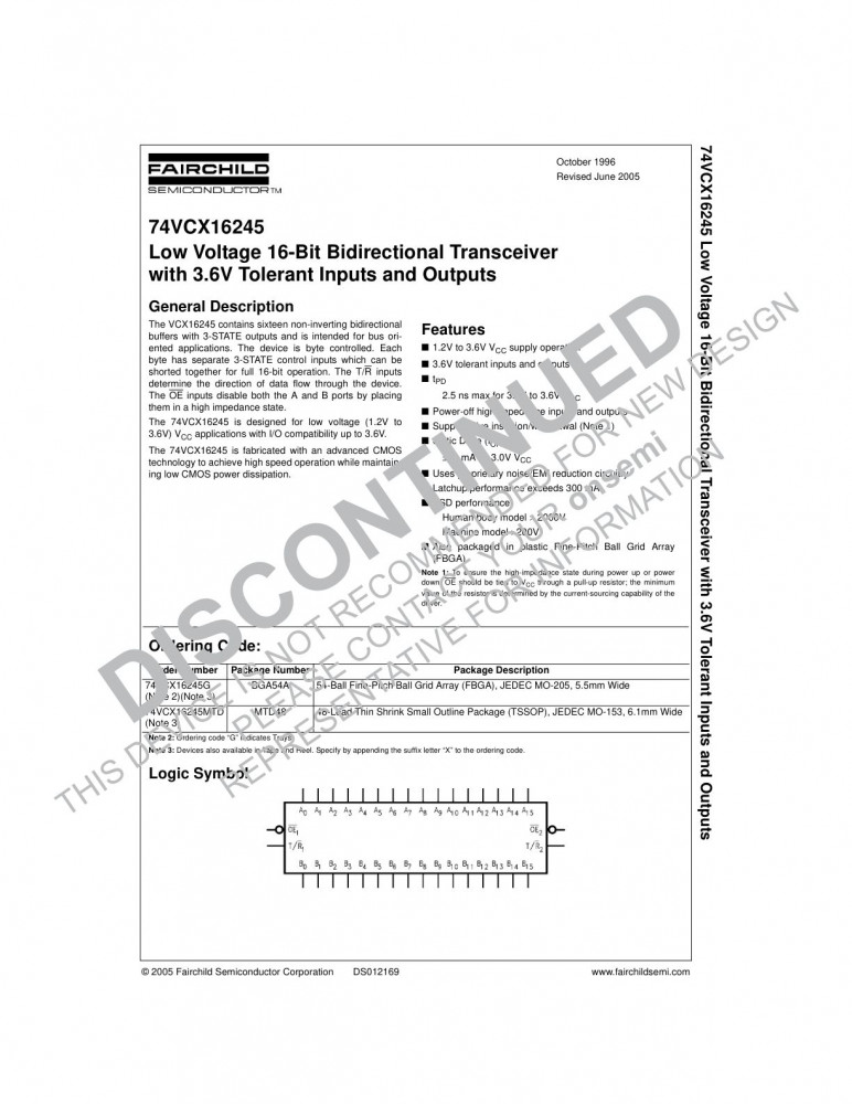 74VCX16245 datasheet page 2