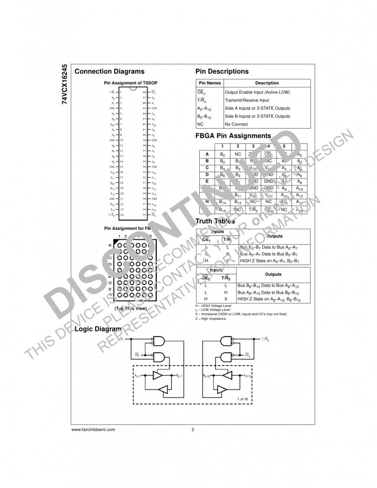 74VCX16245 datasheet page 3