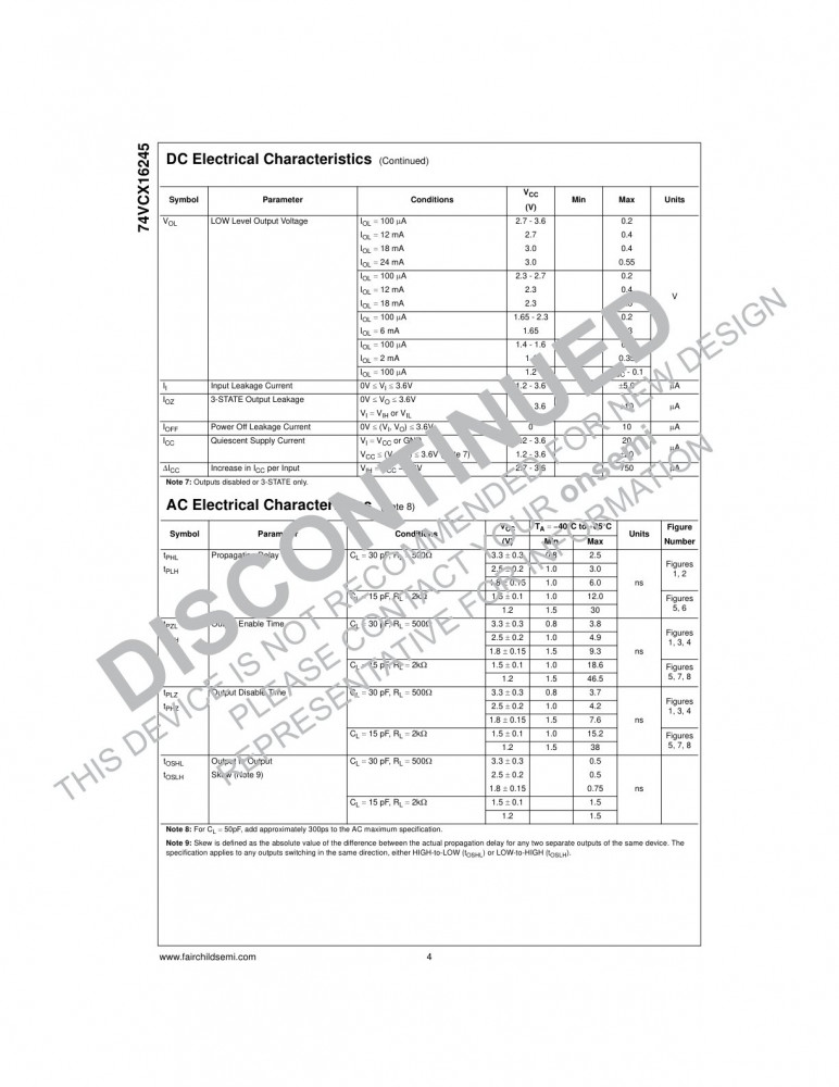 74VCX16245 datasheet page 5